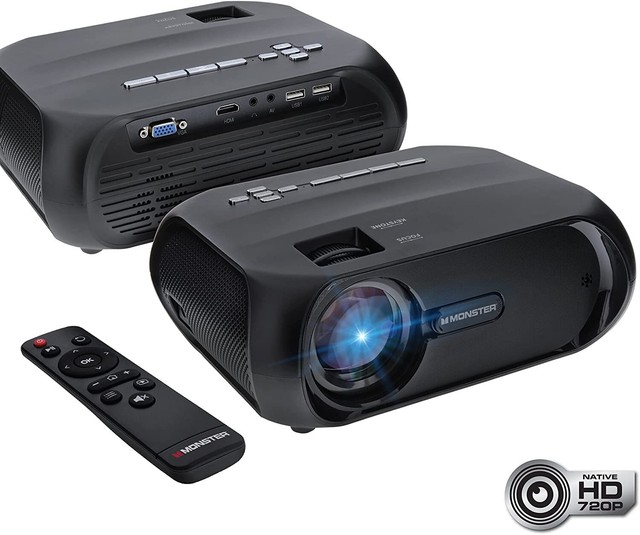 Monster Vision Image Pro 1080P HD TFT LCD Projector 2000 Lumens (MHV1 ...