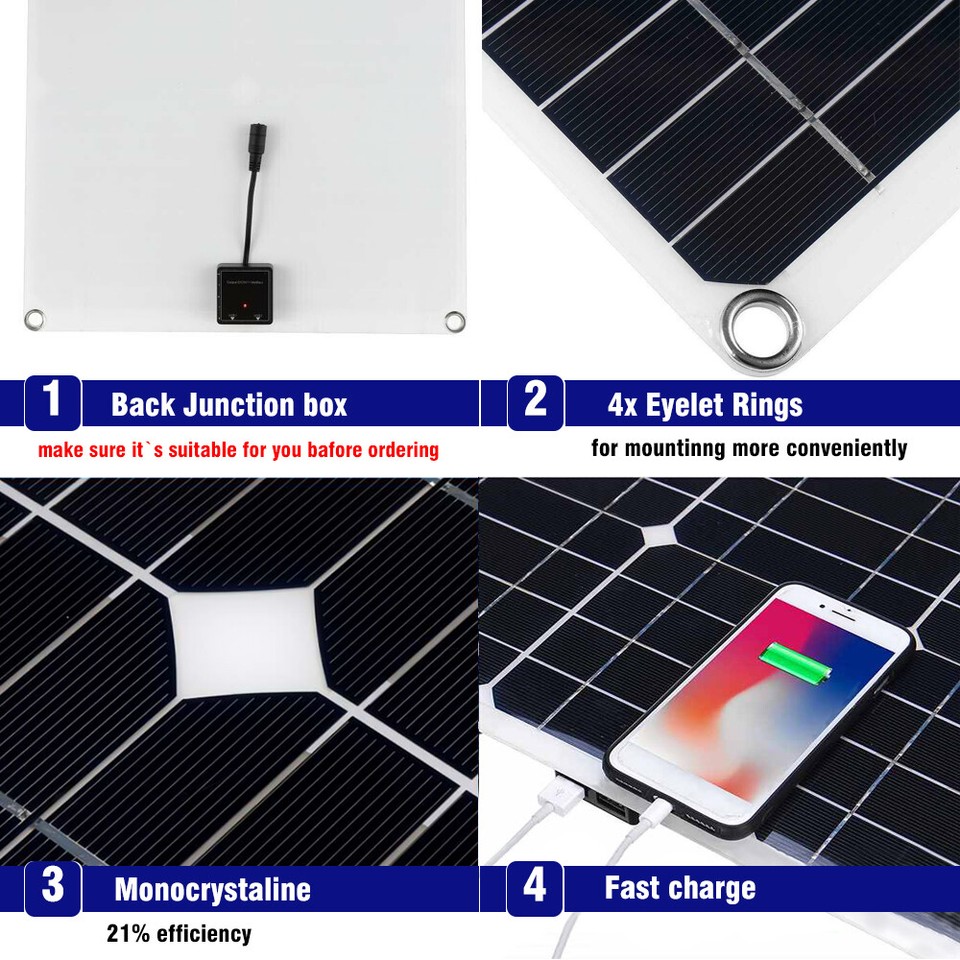 4000W Solar Panel Sets Solar Power Inverter Generator 100A Home 110V ...