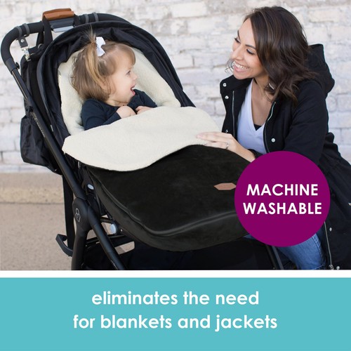 JJ Cole Bundle Me Sherpa-Lined Toddler Car Seat, Stroller, Cover and ...