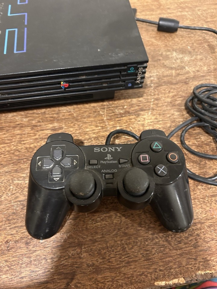 Sony Playstation 2 PS2 Fat Black console for Parts and repair W ...