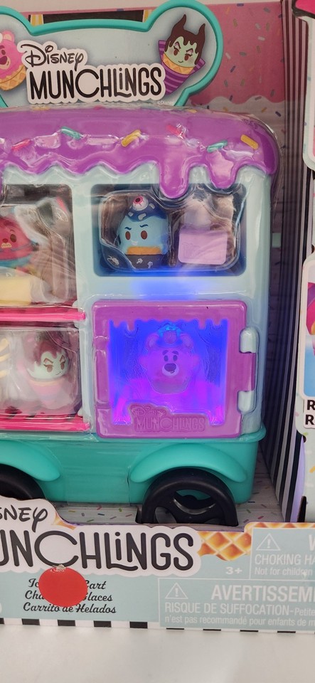 Disney Munchlings Ice Cream Cart Playset 13 pieces New In Box Lights Up ...