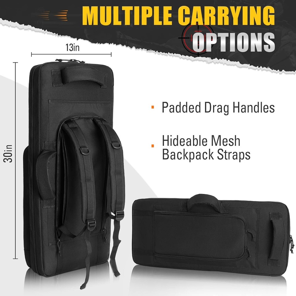30” Rifle Bag Gun Backpack SBR Tactical Firearm Soft Case with 30 inch ...