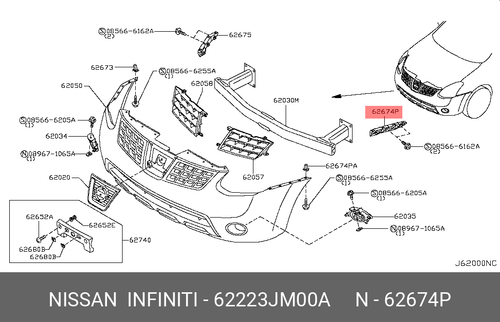 Genuine OE Bracket Bumper Side L 62223JM00A , 62223-JM00A | eBay.de