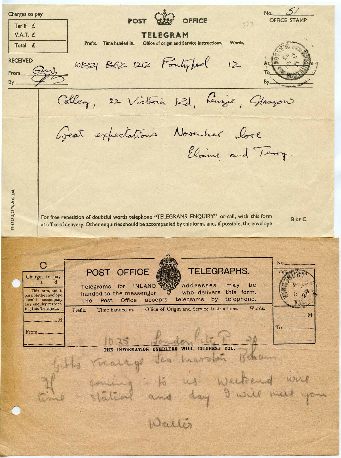 GB POST OFFICE TELEGRAMS TELEGRAPHS STATIONERY+MESSAGES RANGE of TYPES ...