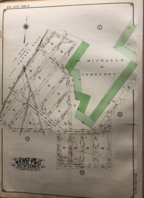 ORIG 1927 ASTORIA EAST ELMHURST QUEENS NY ST. MICHAEL'S CEMETERY PLAT ...