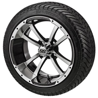 (4) 205/35R15 LSI Elite Radial Tires on 15x7 Black/Machined Storm ...