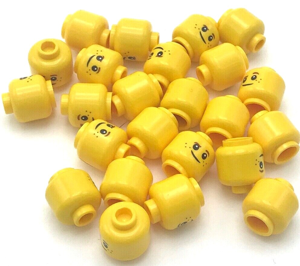 Lego New Yellow Minifigure Head with Smile Smirk and Freckles Pieces | eBay