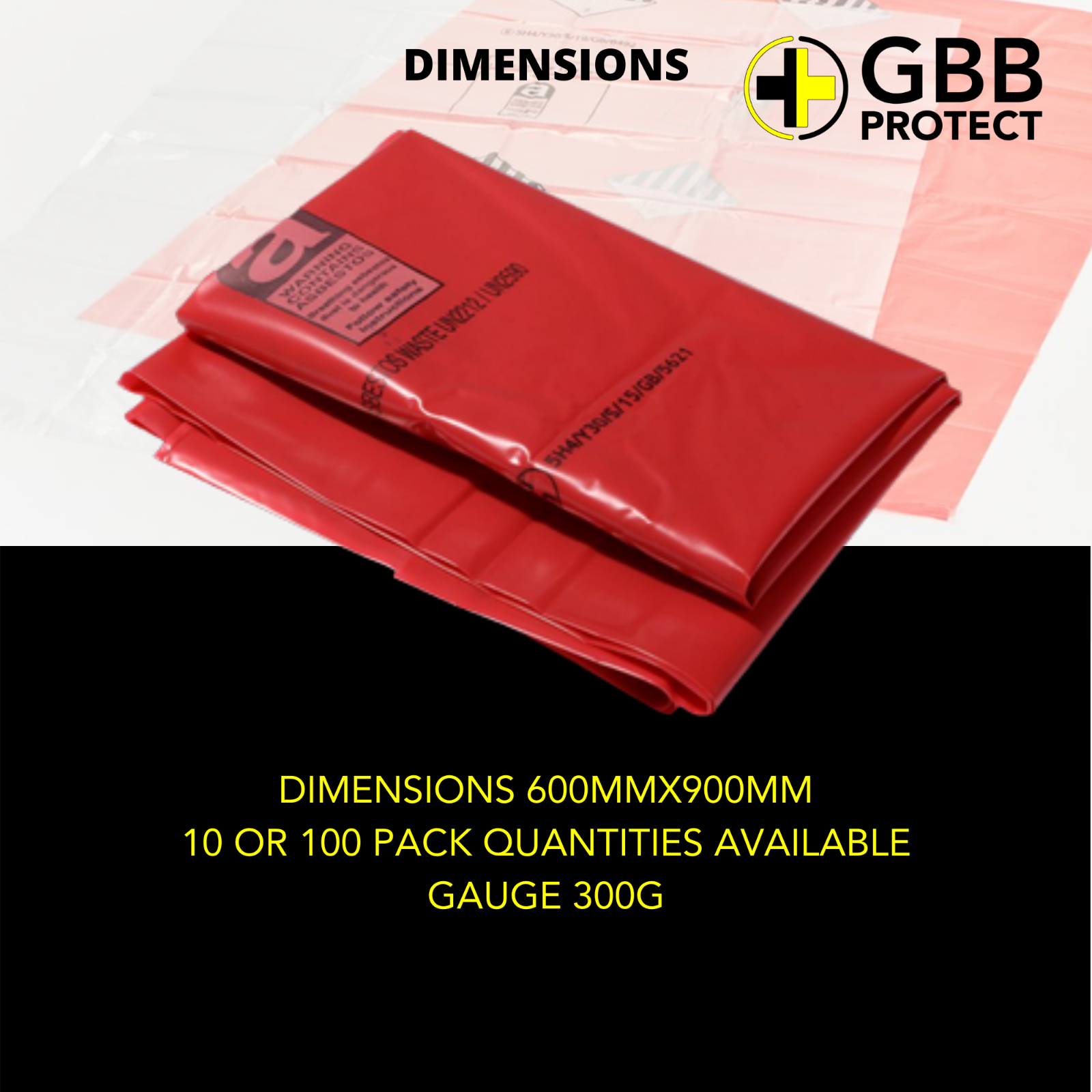 Asbestos Waste Sacks, Removal Rubbish Bags, Double Bagged, Fully UN ...