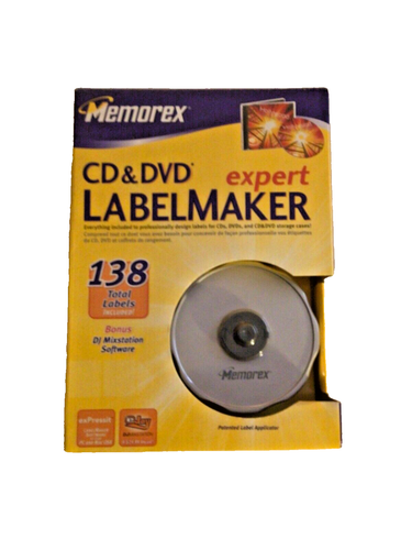 Memorex CD DVD Expert Labelmaker w/Labels & DJ Mixstation Software PC ...