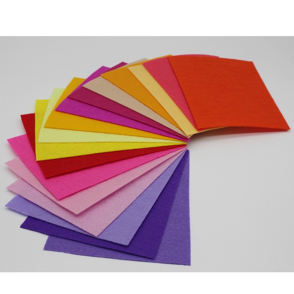 40 Pcs Felt Cloth Fabric Wool Squares Plush Craft DIY Material | eBay ...