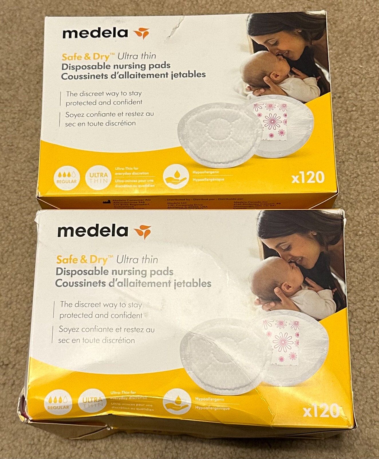 Medela Safe & Dry Ultra Thin Disposable Breast Nursing Pads 120 Count ...
