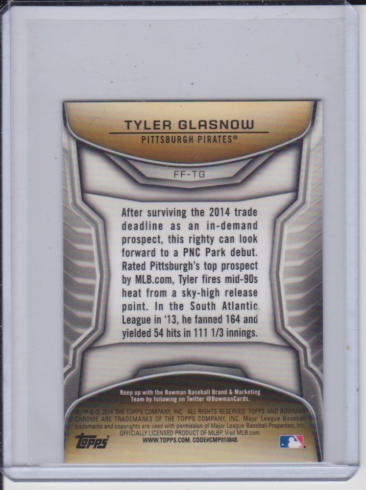 Tyler Glasnow Autographed 2014 Bowman Chrome Mini-Los Angeles Dodgers ...
