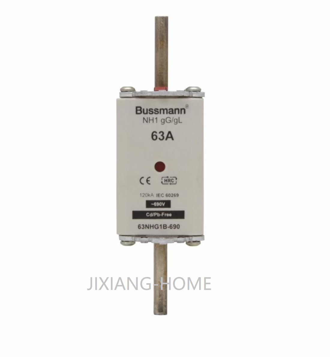 63NHG1B-690 Bussmann Fuse, LV, 63A, AC 690V, NH1,gL/gG,IEC, dual ...