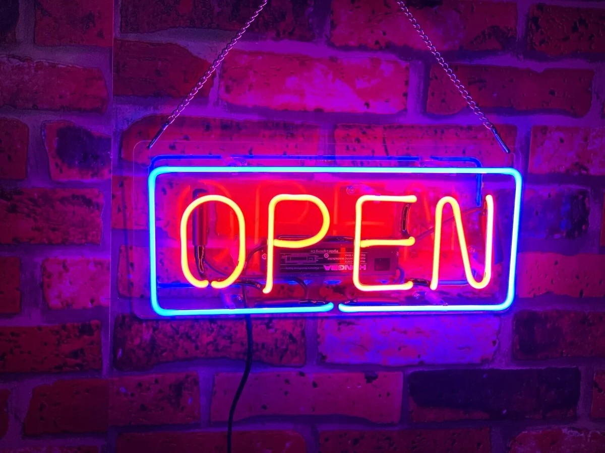 Neon Sign Partially Lit