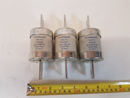 FuseMaster TKF315 Fuse 315A gG 80kA 500VAC AS2005 BS88 - Qty 3 - New ...