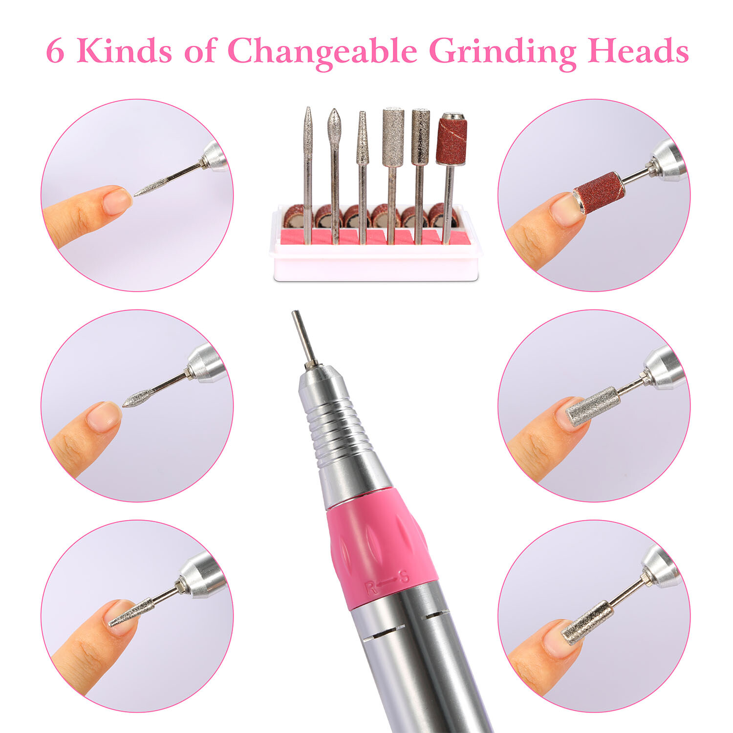 30000RPM Professional Electric Nail Drill File Bits Machine Manicure ...