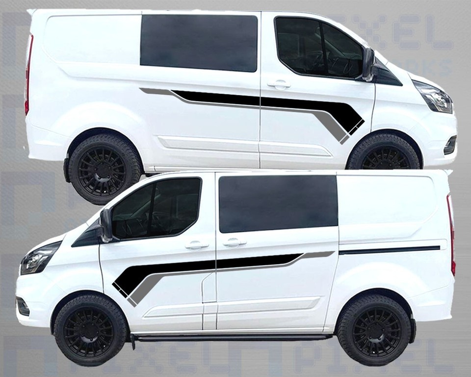 Ford Transit Custom MSRT Pixel Printworks Vinyl Side Stripe | 2 Colour ...
