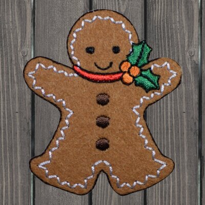 Gingerbread Man - Embroidered Christmas Patch, 2.5" — Iron On | eBay
