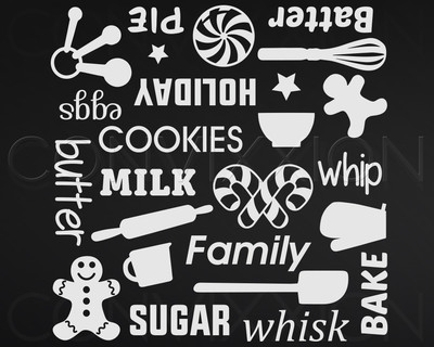 Kitchenaid Mixer Decal Wrap Christmas Baking Holiday Words Professional ...