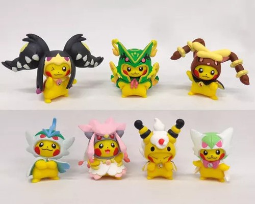 Mini Figure All 7 Types Set Collection Pikachu Wearing A Mega Poncho ...