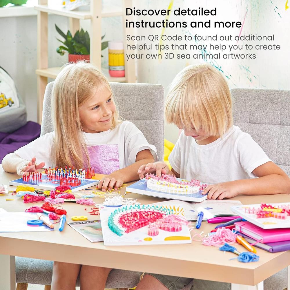 String Art Kit, Set of 5 Sea Animal Designs, Plastic Pushpins, Art ...