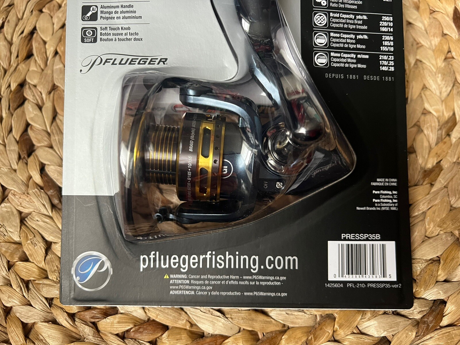 Pflueger President Spinning Fishing Reel - Multicolor (PRESSP35B) for ...