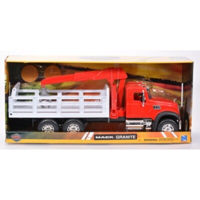 [FR] New Ray MACK GRANITE TRUCKFARM RED TRAILER WHITE PLASTICA 1:18 ...