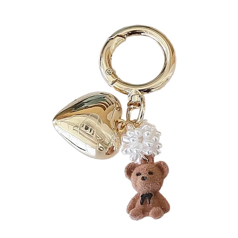 Heart Bear Charm Keychains Sweet Cute Pendant Keyring Decoration | eBay