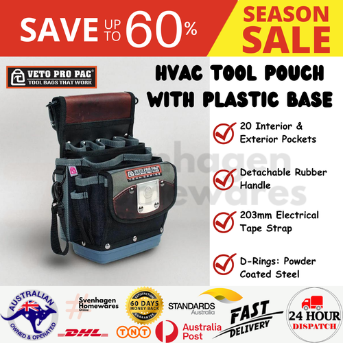 Veto Pro Pac TP4B (VETOTP4B) 115mm x 203mm x 280mm HVAC 4 Pocket Tool ...