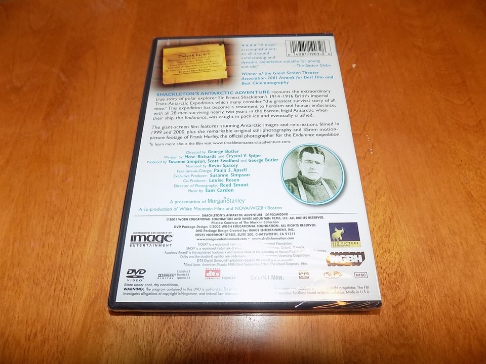 SHACKLETON'S ANTARCTIC ADVENTURE IMAX Kevin Spacey Polar Expedition ...