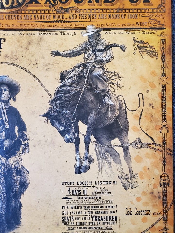 Pendleton Round Up Rodeo poster western Art Bob Coronato Oregon Jackson ...