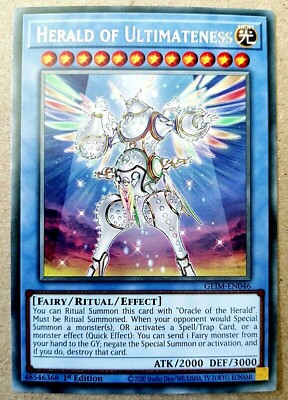Herald Of Ultimateness Fairy Ritual Effect Monster Yugioh Rare Card ...