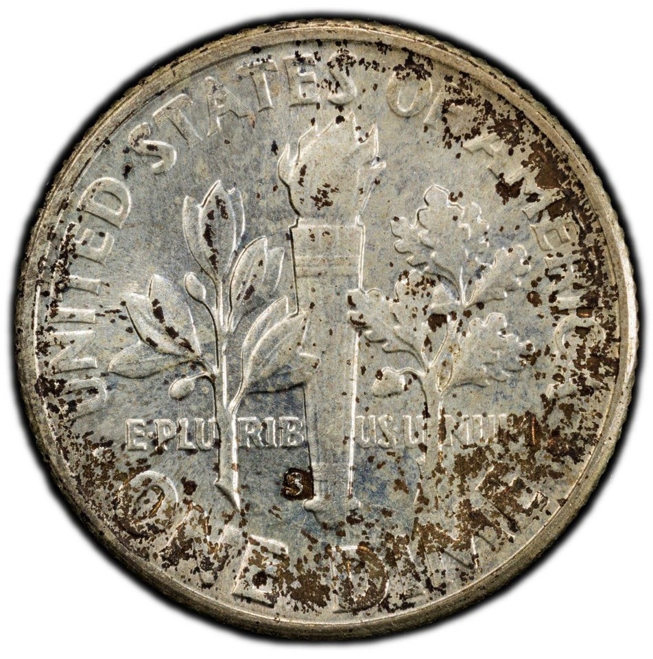 1949-S Roosevelt Dime PCGS MS66 From Double Card Mint Set *COLOR ...