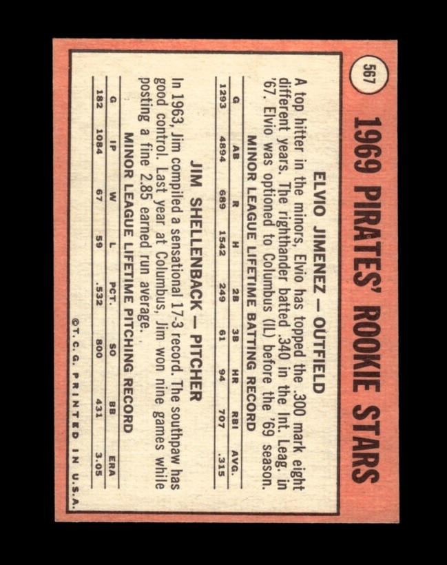 1969 Topps Set-Break #567 Pirates Rookies NR-MINT *GMCARDS* | eBay