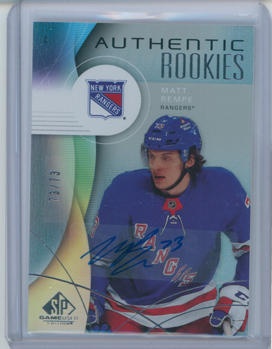 24-25 SP GAME USED ROOKIE RAINBOW AUTO MATT REMPE 73/73 JERSEY NUMBER ...