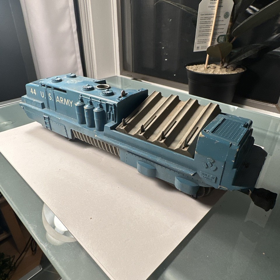LIONEL POST-WAR TRAINS #44 U.S. ARMY DIESEL LOCO W/MISSLES- GOOD- 0/027 ...