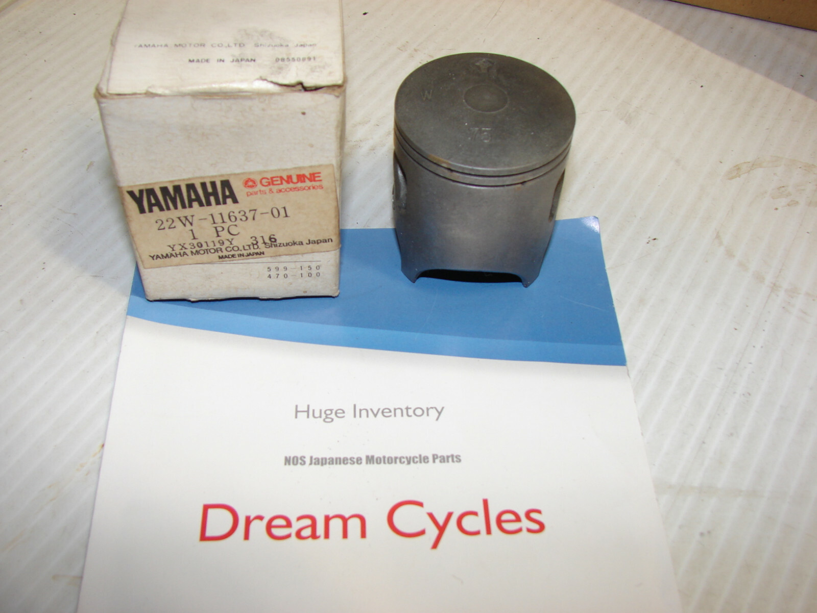 Yamaha NOS Piston OEM 22W-11637-01 3rd Over .75 YZ80K 1983 Osolete YZ80 ...