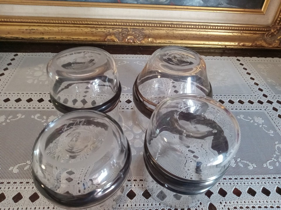 4 Pc. Unique Hand Blown And Signed Studio Art Glass Glasses Made 2012 ...