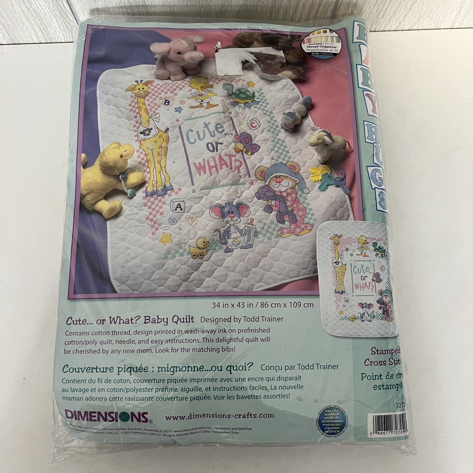 Dimensions 72724 Baby Hugs Cute or What? Quilt Stamped Cross Stitch Kit ...