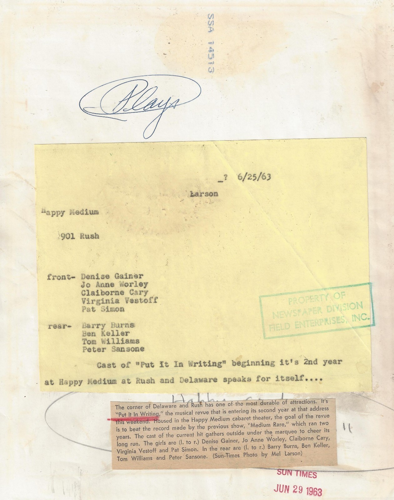 Jo Anne Worley "PUT IT IN WRITING" Claiborne Cary 1963 Happy Medium ...