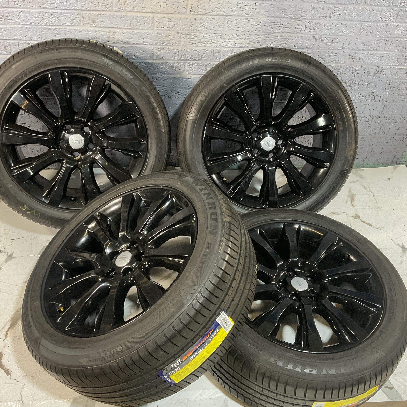 21" LAND ROVER RANGE ROVER GLOSS BLACK WHEELS + TIRES FACTORY OEM 72246 ...