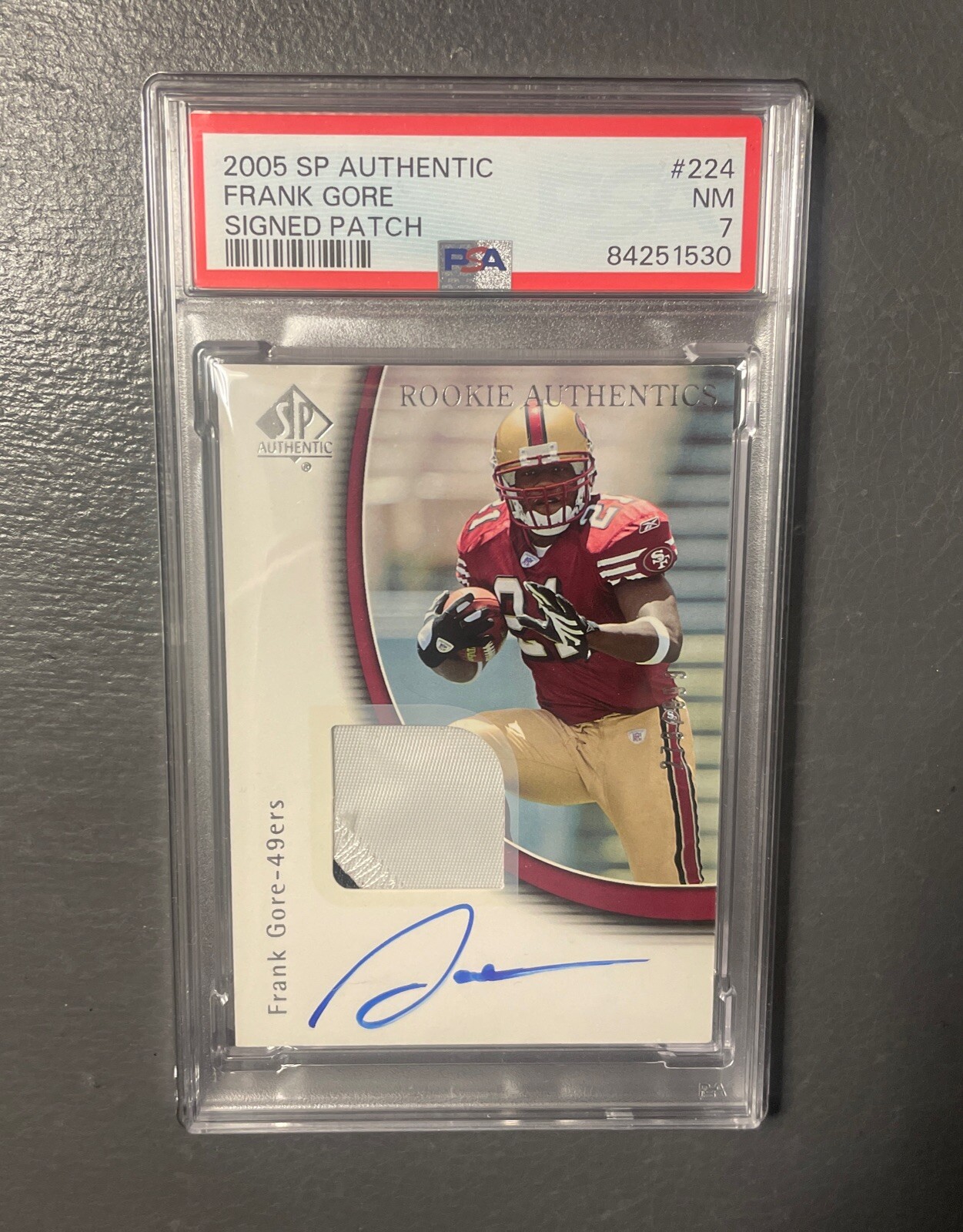 2005 SP Authentic Frank Gore Rookie Patch Auto /899 PSA 7 49ers ...