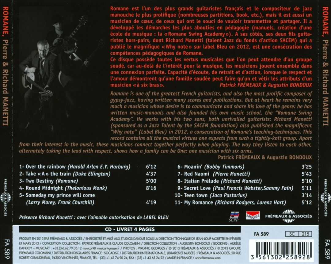 RICHARD MANETTI/ROMANE MANETTI/PIERRE MANETTI/ROMANE - GUITAR FAMILY ...