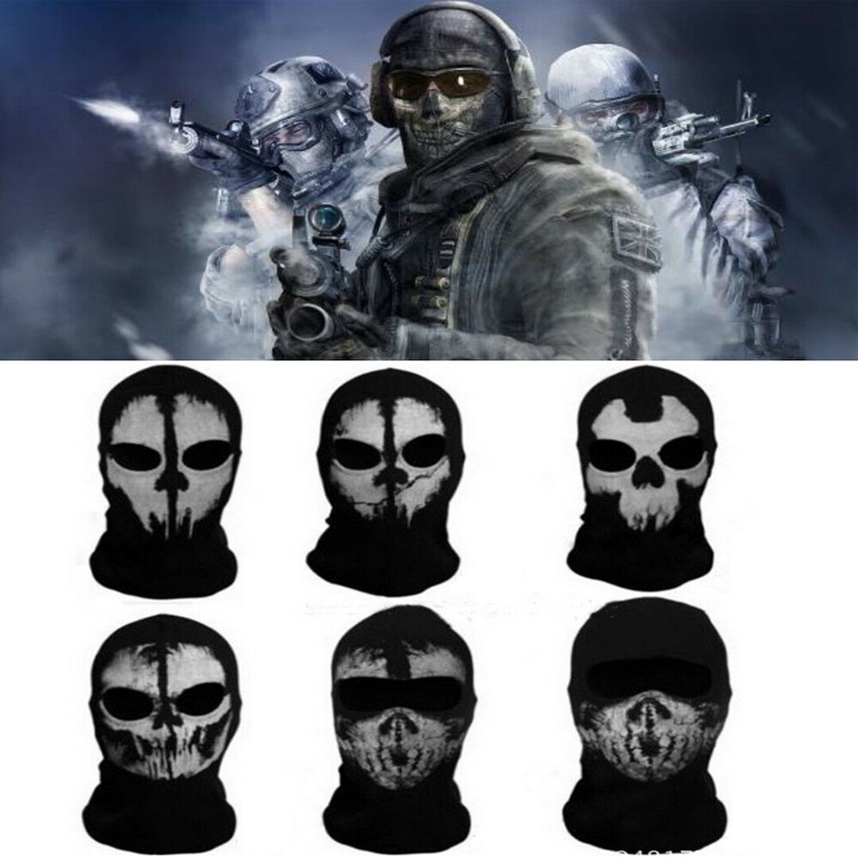 Horror Full Face Mask Halloween Party Cosplay Mask Skull Printed ...