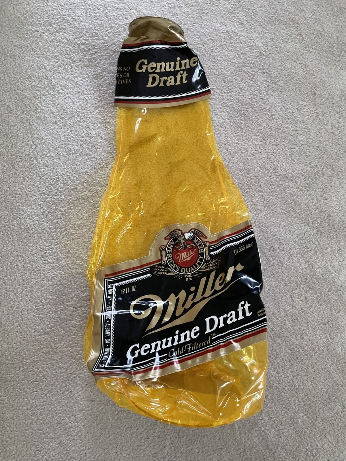 INFLATABLE Large Vintage MILLER DRAFT Beer Bottle Display Blow Up Bar ...
