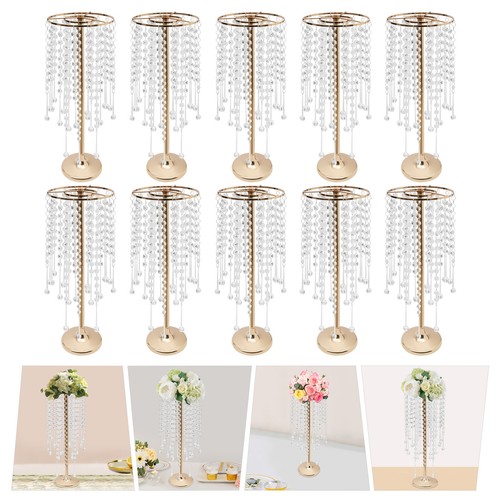 10Pcs 55cm Tall Crystal Flower Stand Centerpieces Vase Wedding Party ...