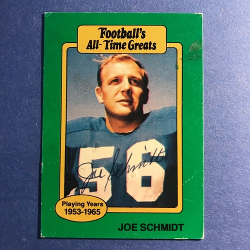 SIGNED JOE SCHMIDT FOOTBALL'S ALL-TIME GREATS FOOTBALL CARD AUTOGRAPH ...