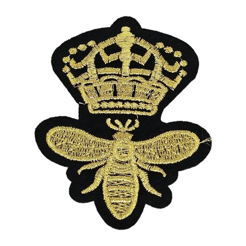 Gold Queen Bee Patch Embroidered Iron On Patches 3.25" x 2.5" PB4 | eBay