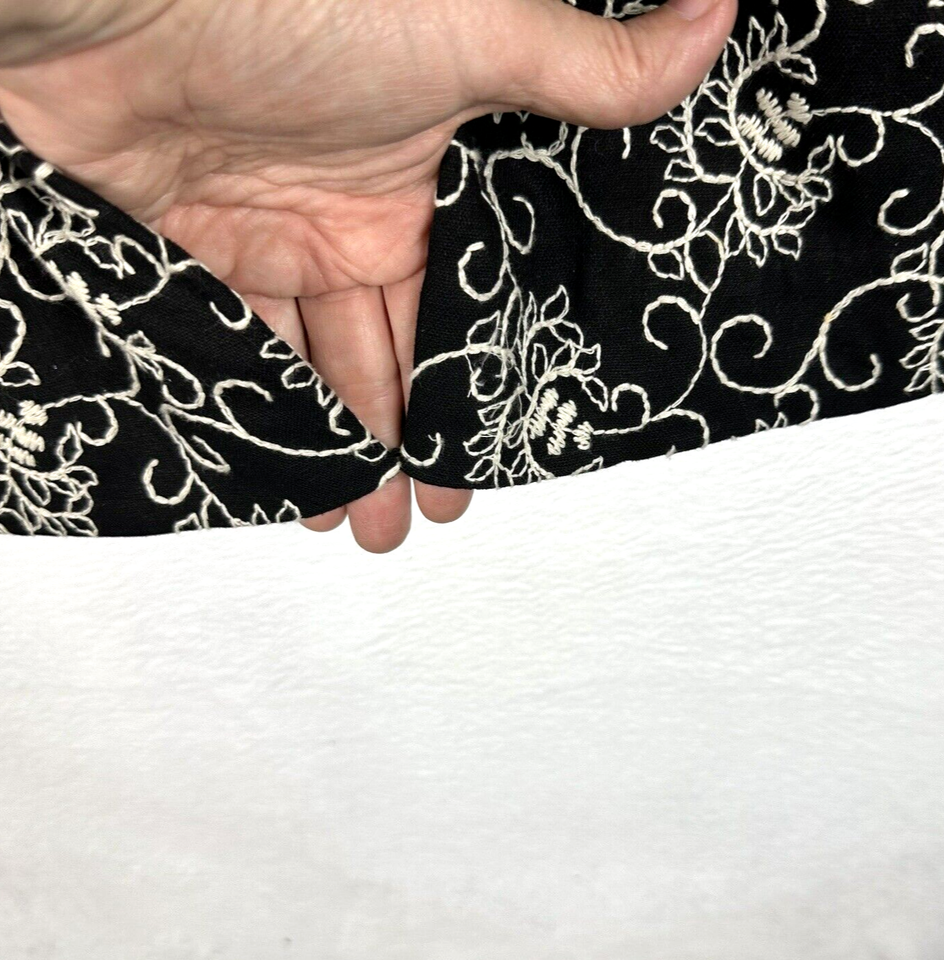 ECI Swing Coat NWT Women’s Size 18W Black With White Embroidery Floral ...