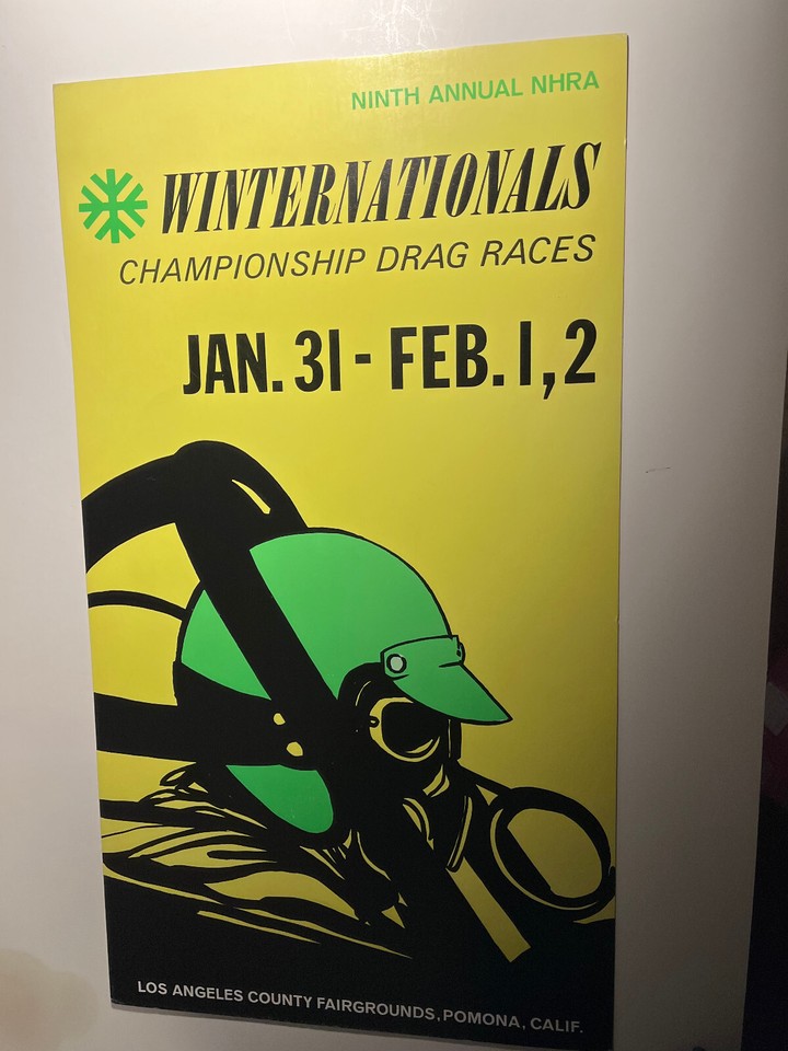 ORIGINAL 9 th ANNUAL NHRA 1969 WINTERNATIONALS DRAG RACE POSTER | eBay